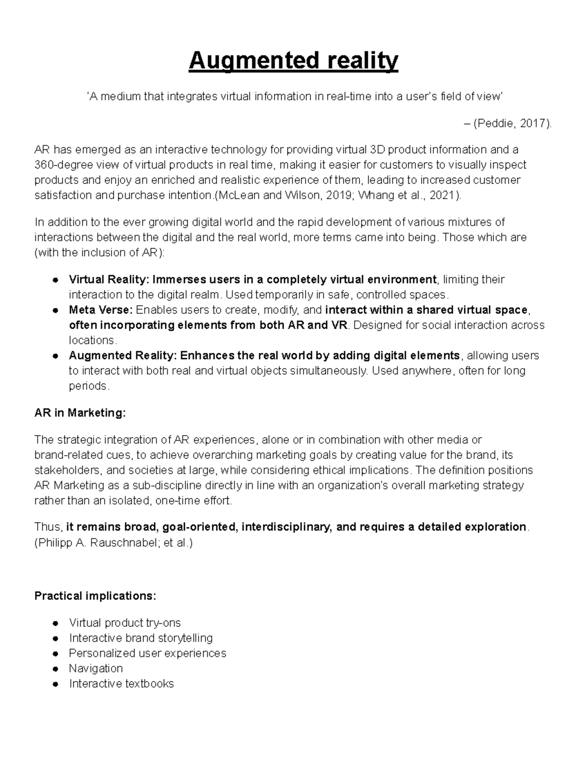 Principles of Marketing: Exploring Augmented Reality in Consumer ...