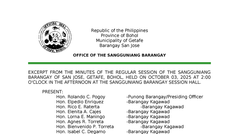 Solid Waste Management Ordinance 2025 - Barangay San Jose, Getafe - Studocu