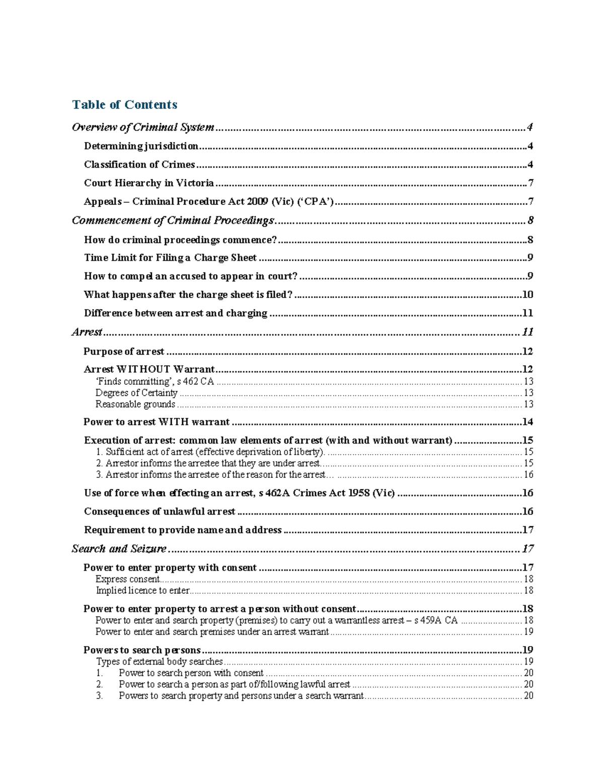 MLP218 Final Exam Notes: Overview of Criminal System and Procedures ...
