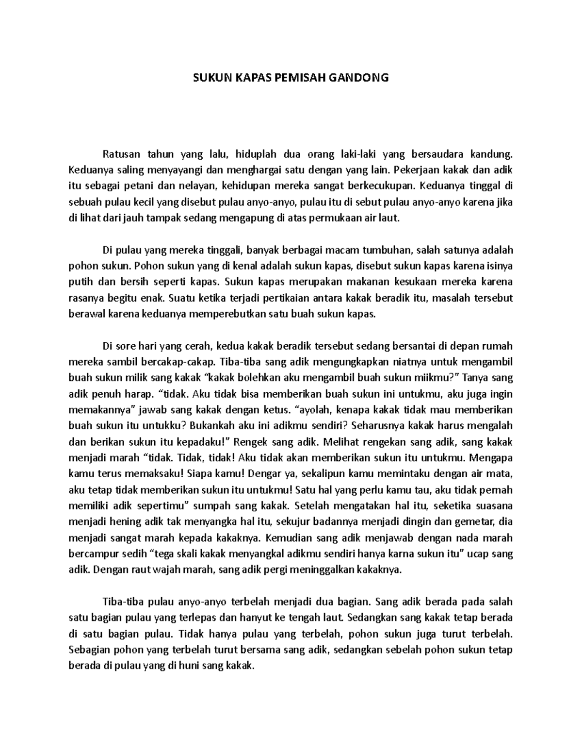 Sejarah Pulau Nusa Laut dan Ambalau: Kisah Sukun Kapas - Studocu