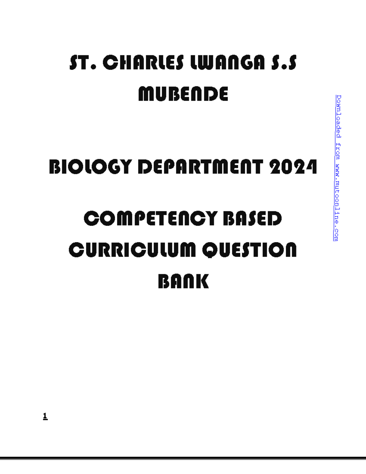 Biology- Competency-Based Curriculum Question Bank 092146 - Studocu