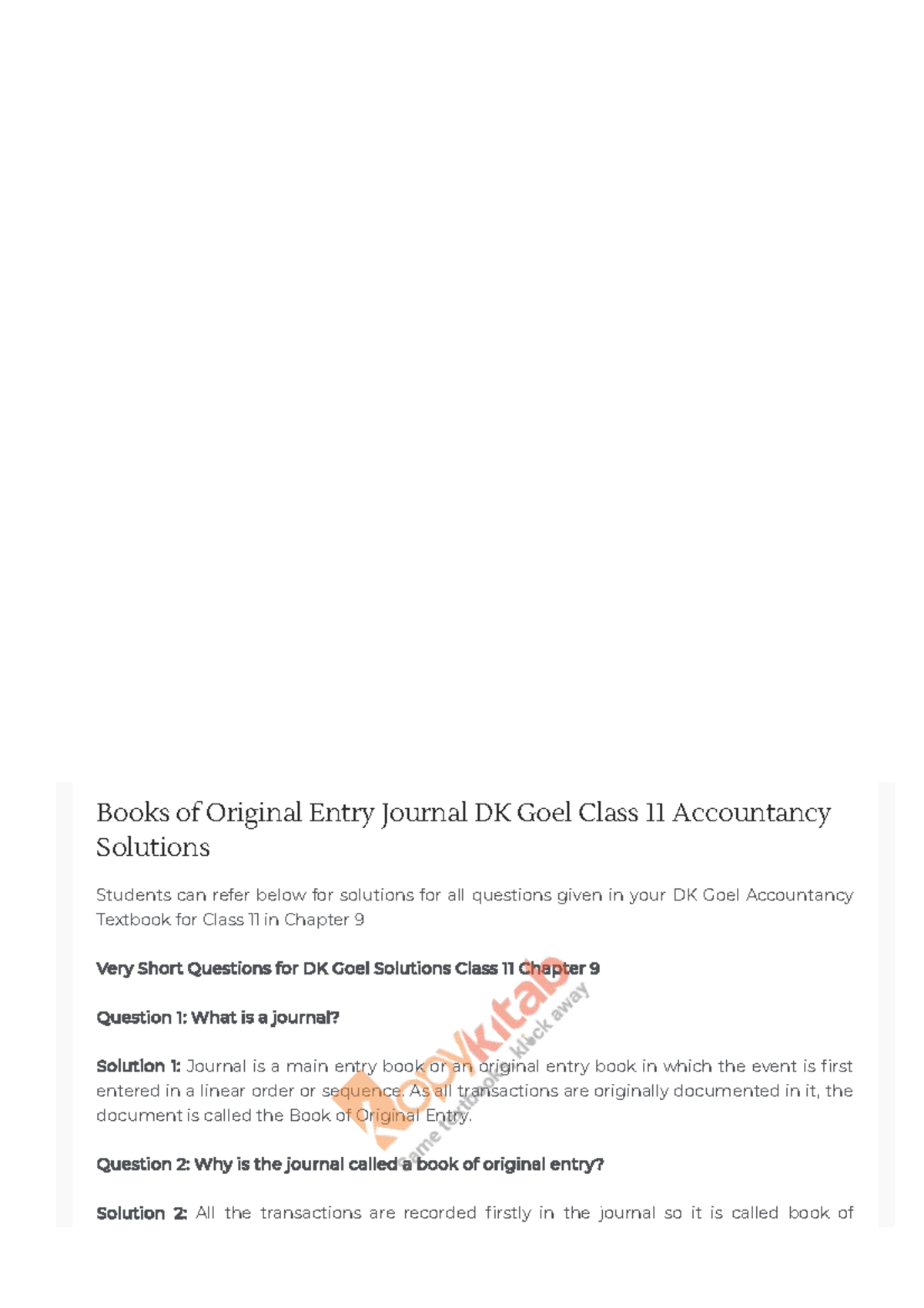 DK Goel Class 11 Accountancy Solutions - Chapter 9 Journal Entries ...