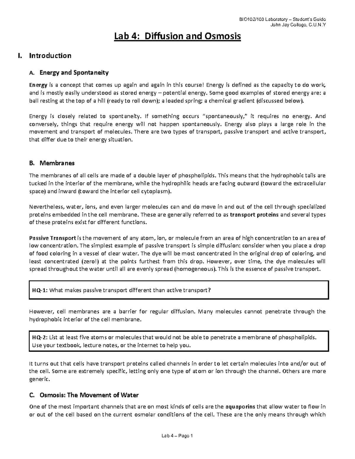 BIO102/103 Lab 4: Exploring Diffusion and Osmosis Mechanisms - Studocu
