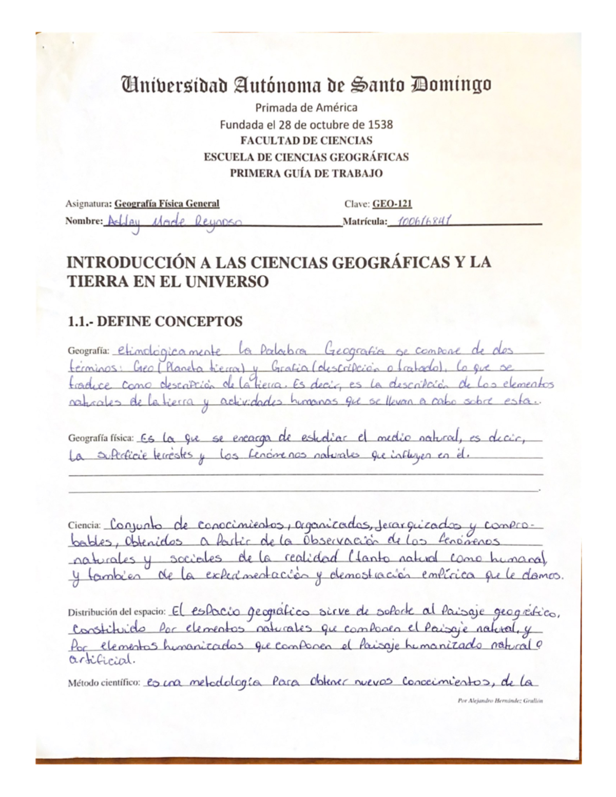 Geografía Física General U1: Introducción a Conceptos Clave - Studocu