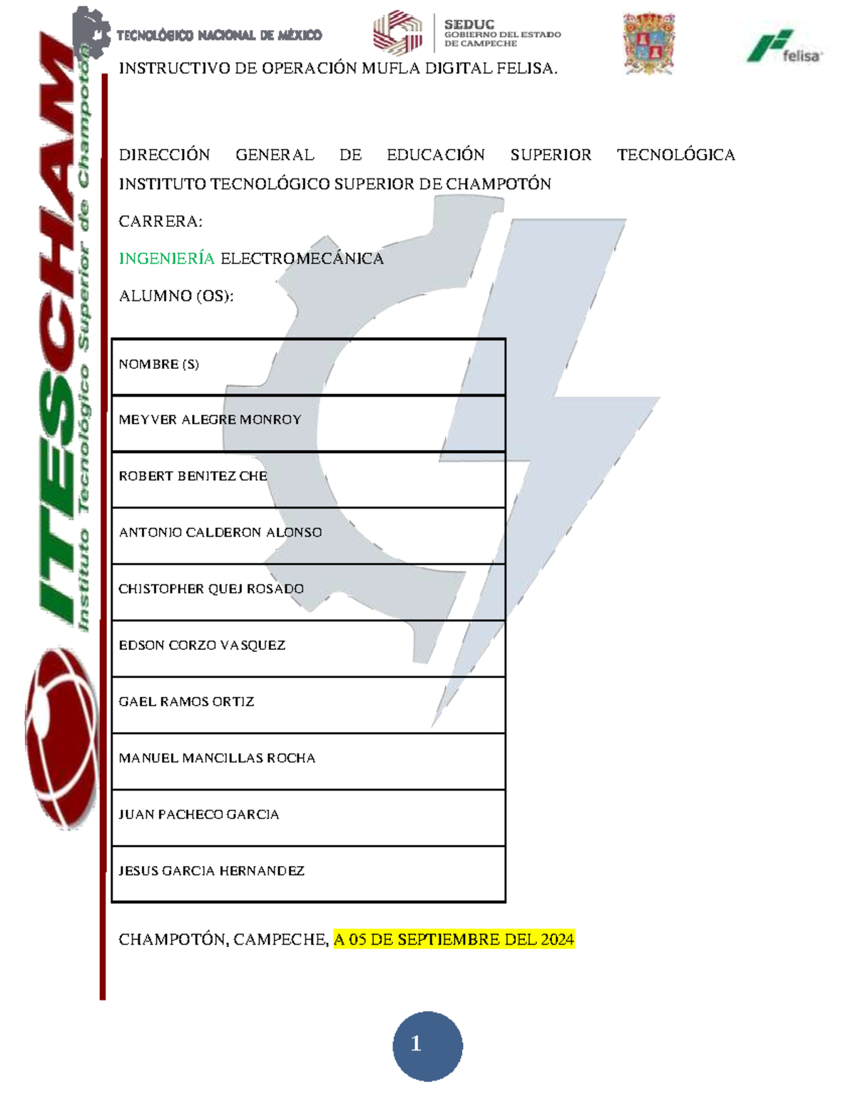 Manual DE Operacion DE LA Mufla - DIRECCIÓN GENERAL DE EDUCACIÓN ...