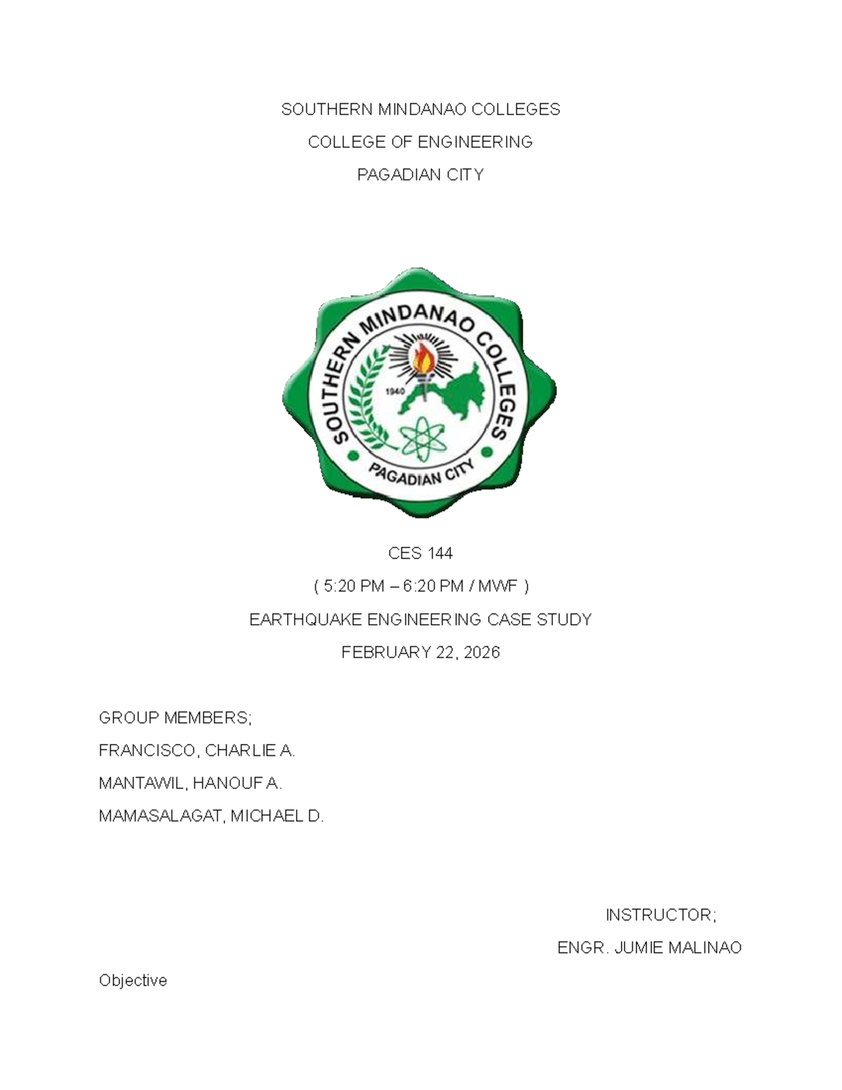 CES 144 - Earthquake Engineering Case Study Analysis and Retrofitting ...