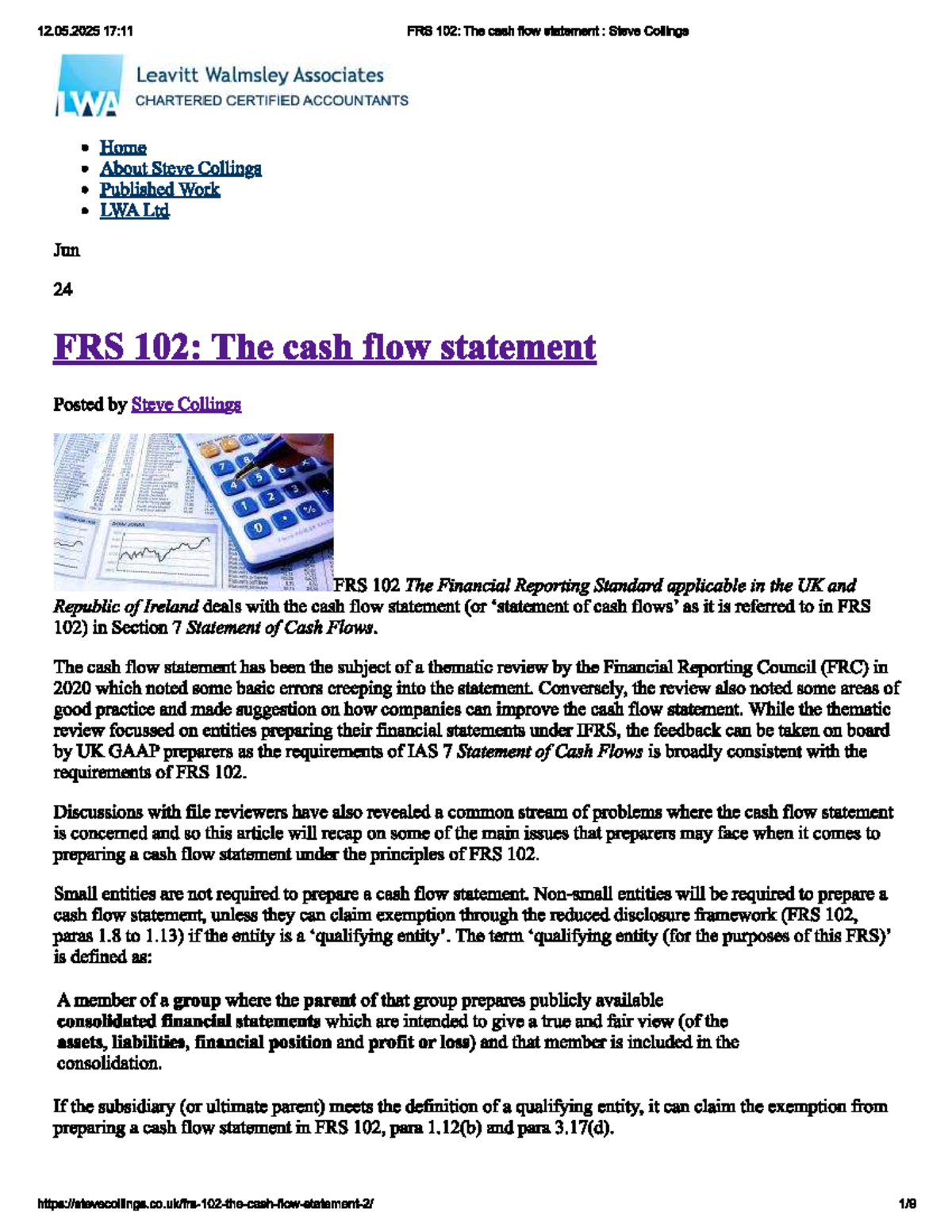 FRS 102: Understanding the Cash Flow Statement - Insights by Steve ...