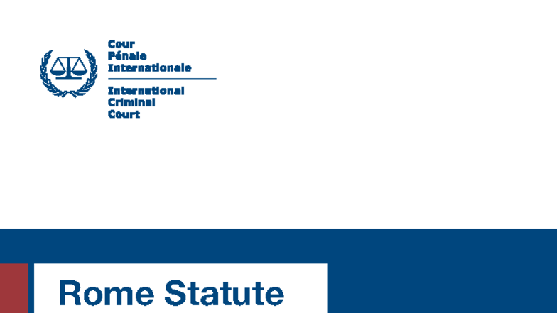 Rome Statute of the International Criminal Court: Consolidated Version ...