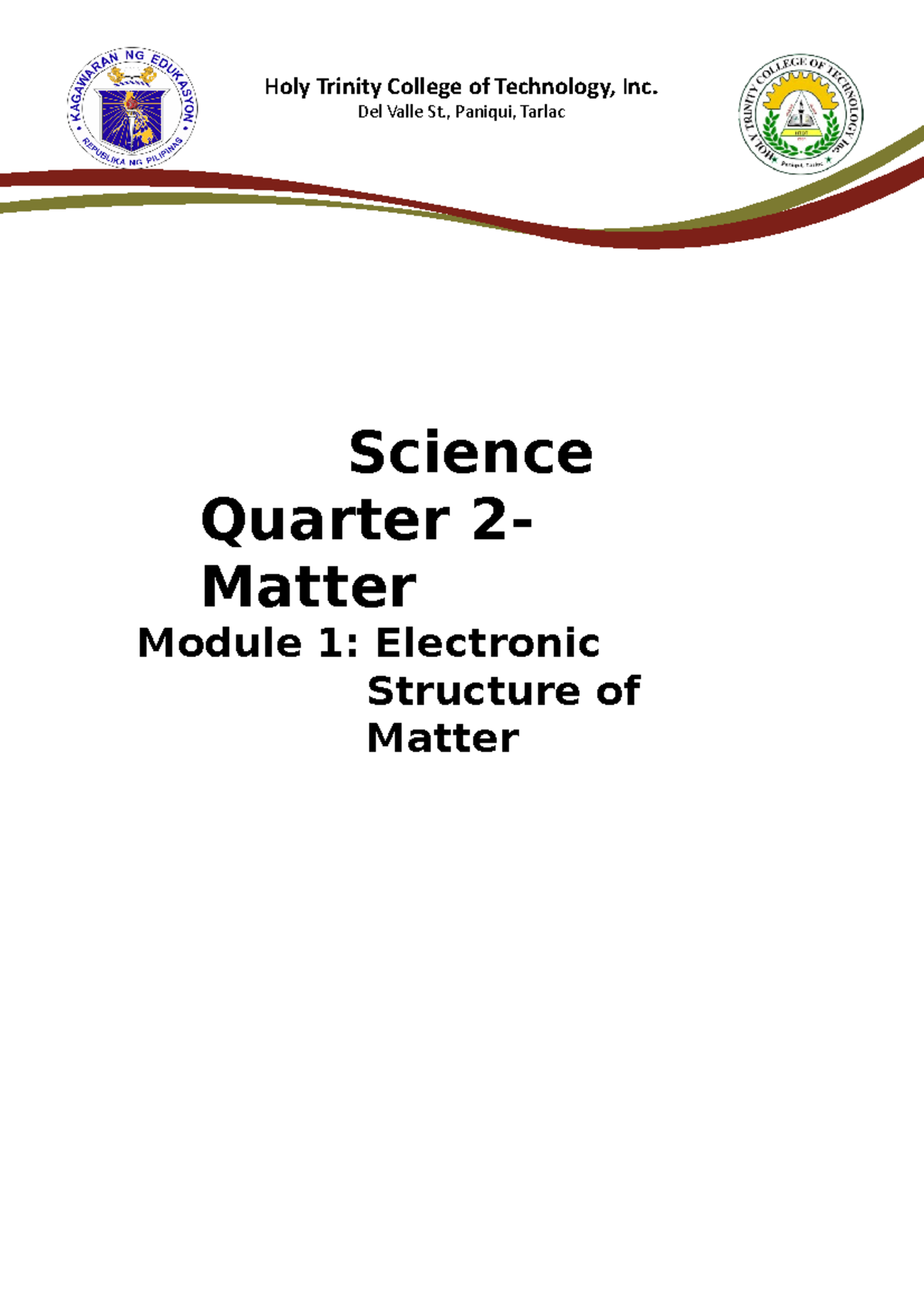 Science-9 Q2 Module 1: Understanding Electronic Structure of Matter ...