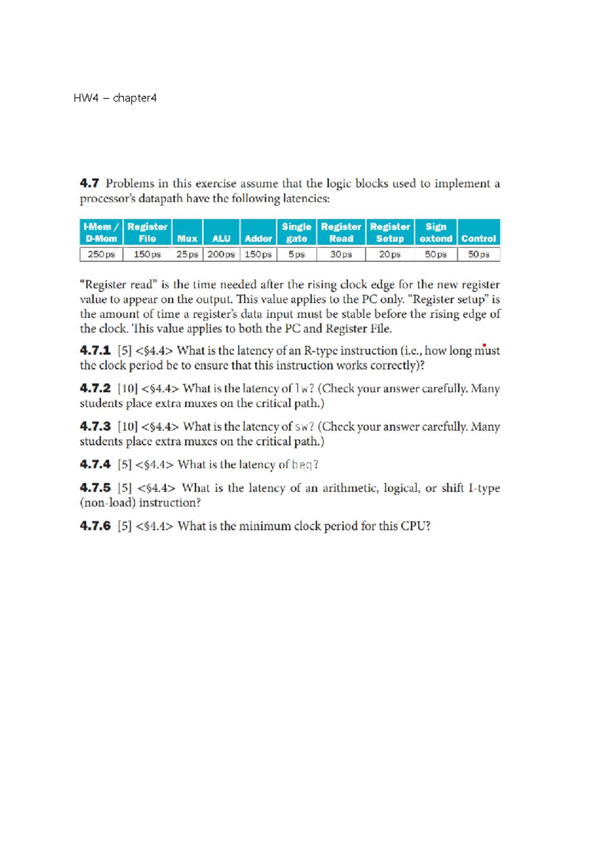 HW4 - Chapter 4: Forwarding Conditions & Hazard Detection Unit - Studocu