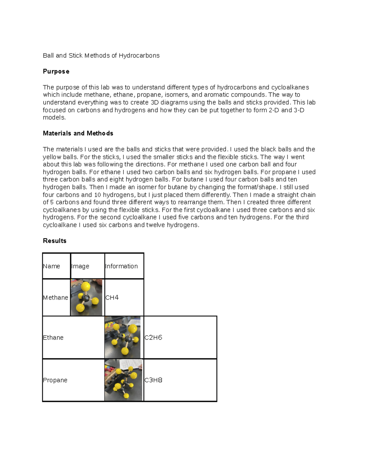 Hydrocarbon Lab (CHM101) - 3D Models and Structures Analysis - Studocu