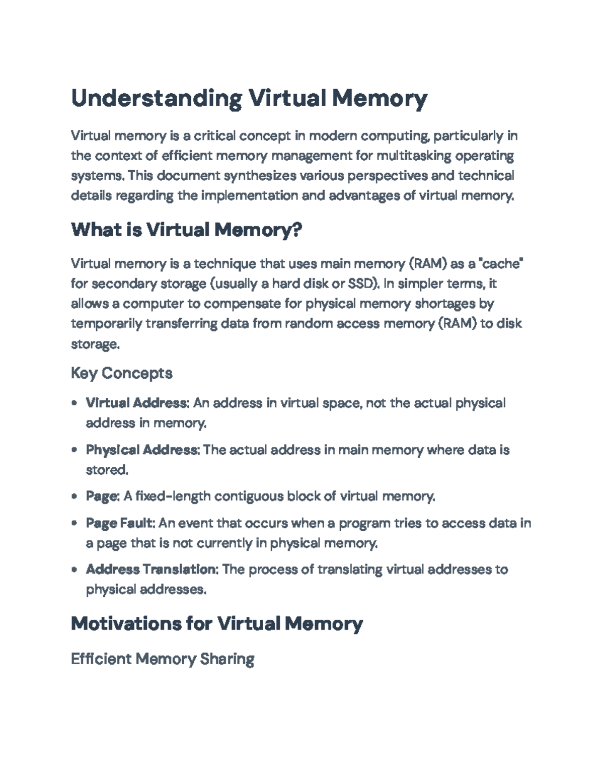 Understanding Virtual Memory: Benefits and Implementation Details ...