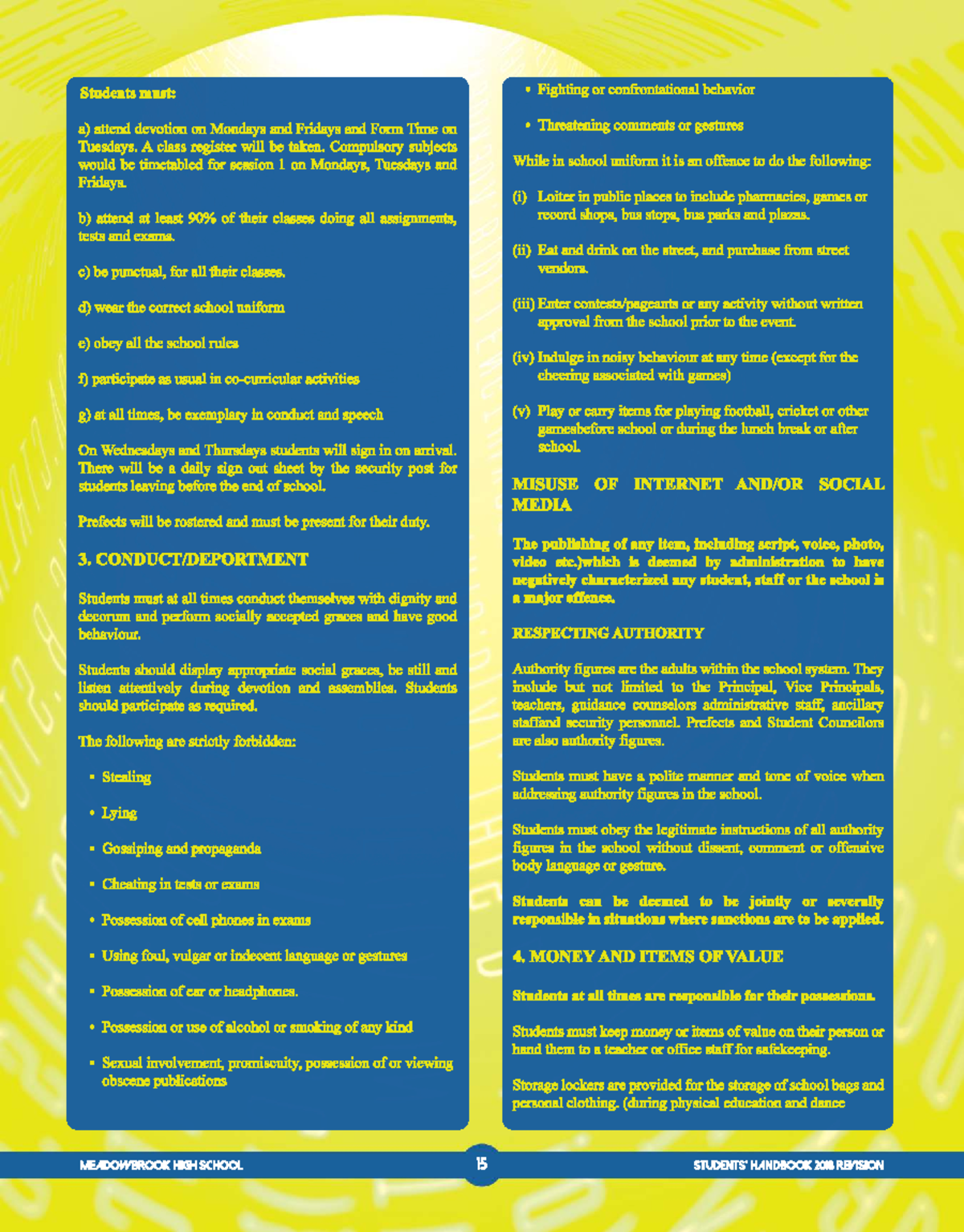 School Rules and Conduct Guidelines - 15 Key Points - Studocu