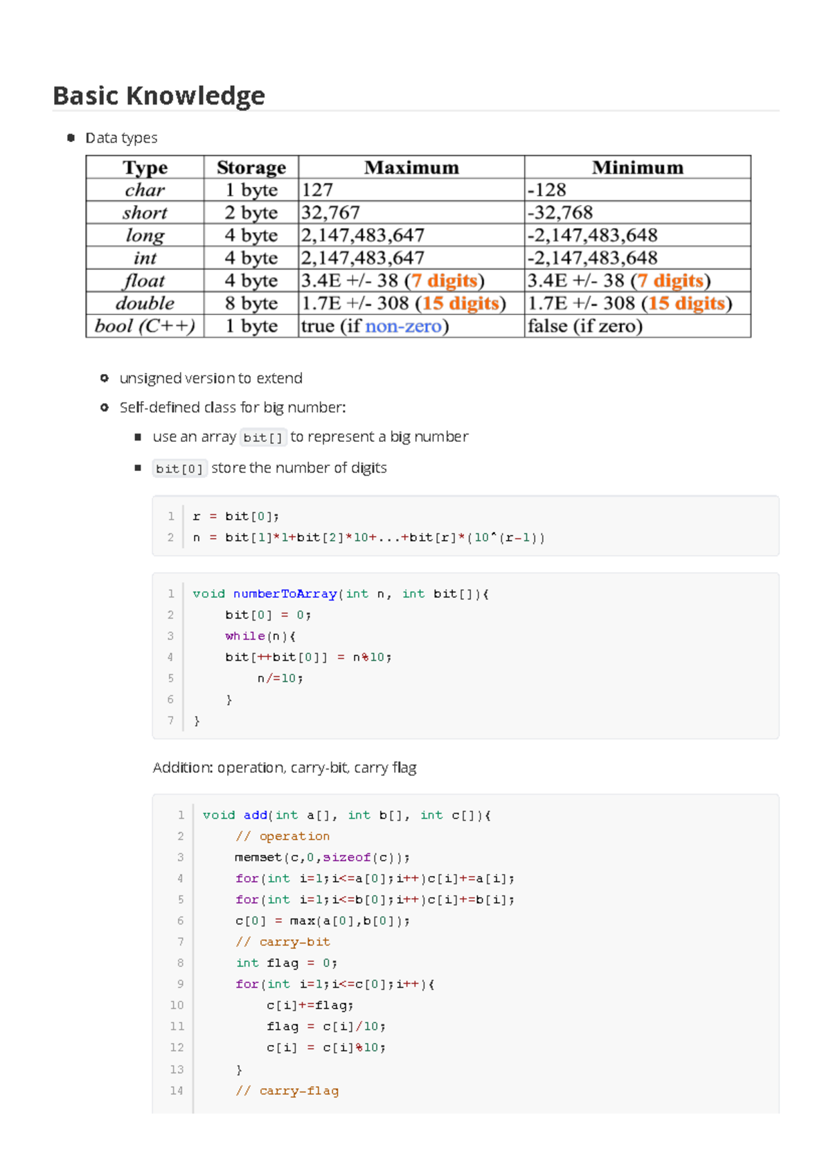 CS3391 Cheat Sheet: Big Number Operations and Algorithms - Studocu