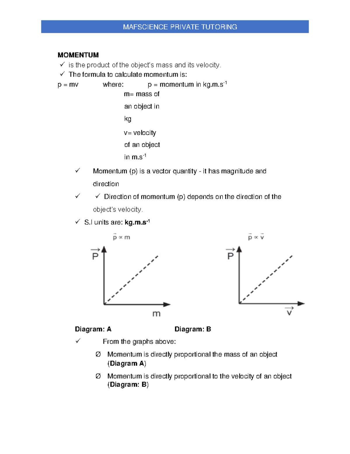 Grade 12 Physics: Understanding Momentum Concepts and Calculations ...