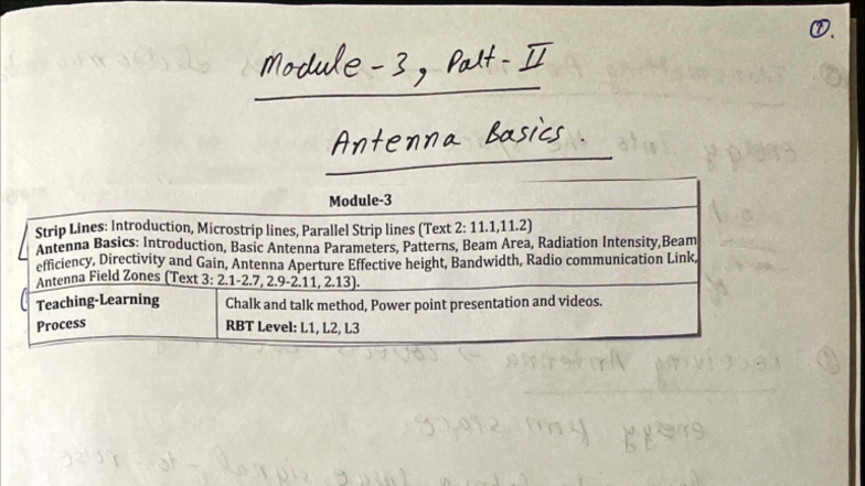 Module 3: Antenna Basics - Strip Lines & Key Parameters (Text 2: 11.1 ...