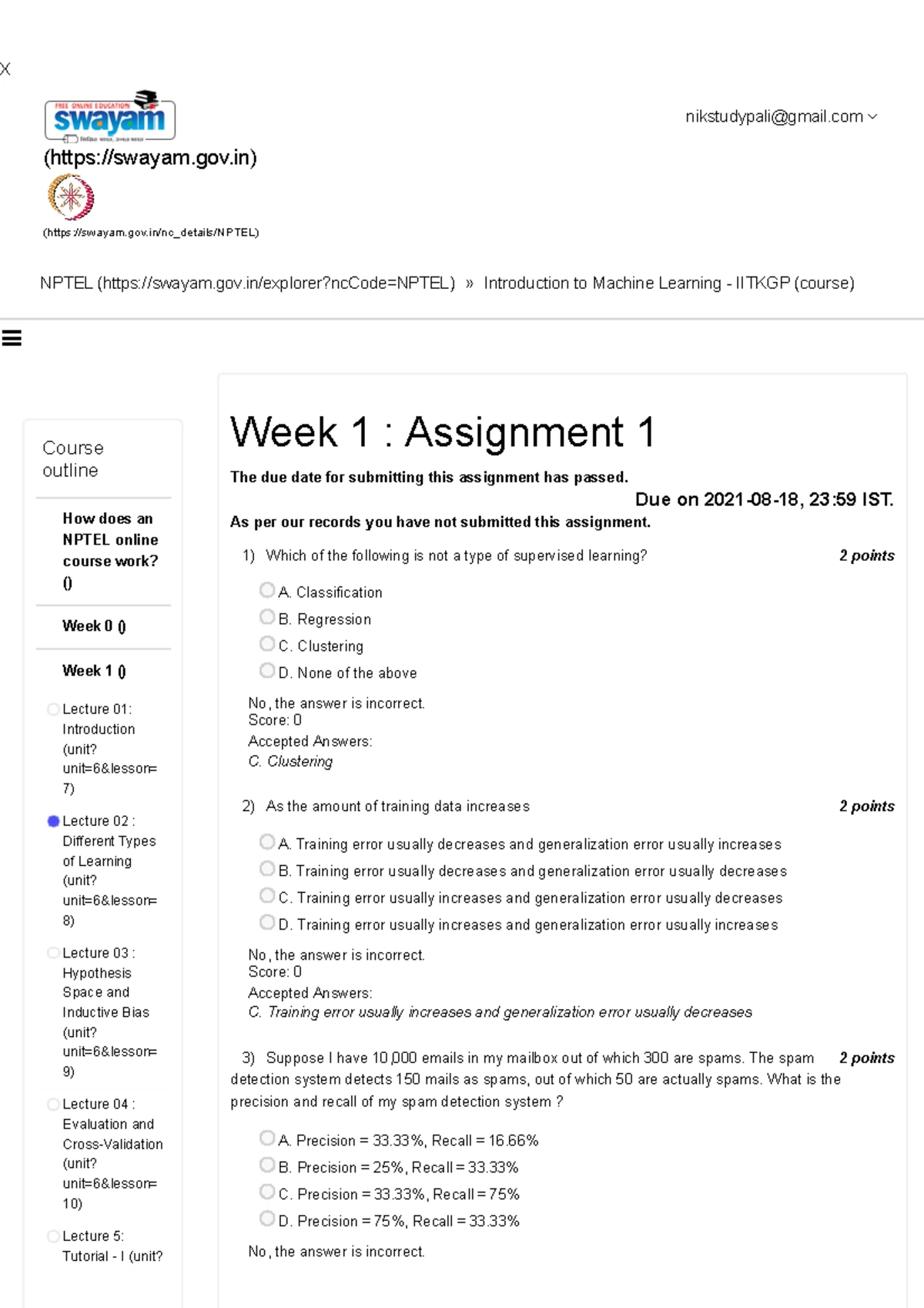 Introduction to Machine Learning - Iitkgp - Unit 7 - Week 5 - X NPTEL ...