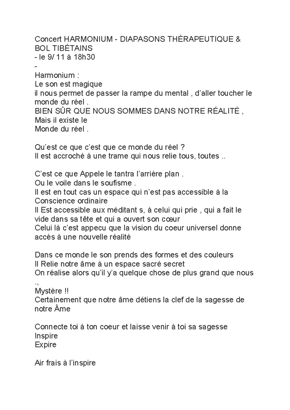 Concert Harmonium - L/.BKGJ.LL: Exploration des Sons Sacrés et ...
