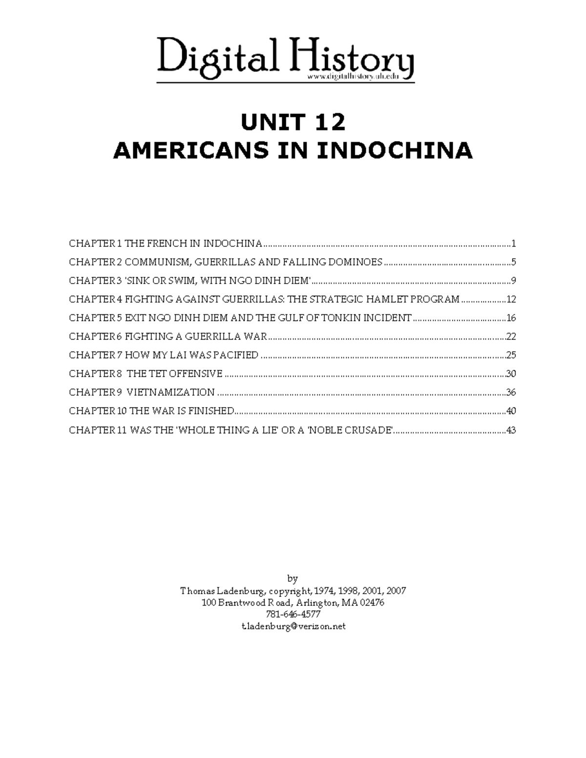 UNIT 12: AMERICANS IN INDOCHINA - CHAPTERS ON FRENCH COLONIALISM AND ...
