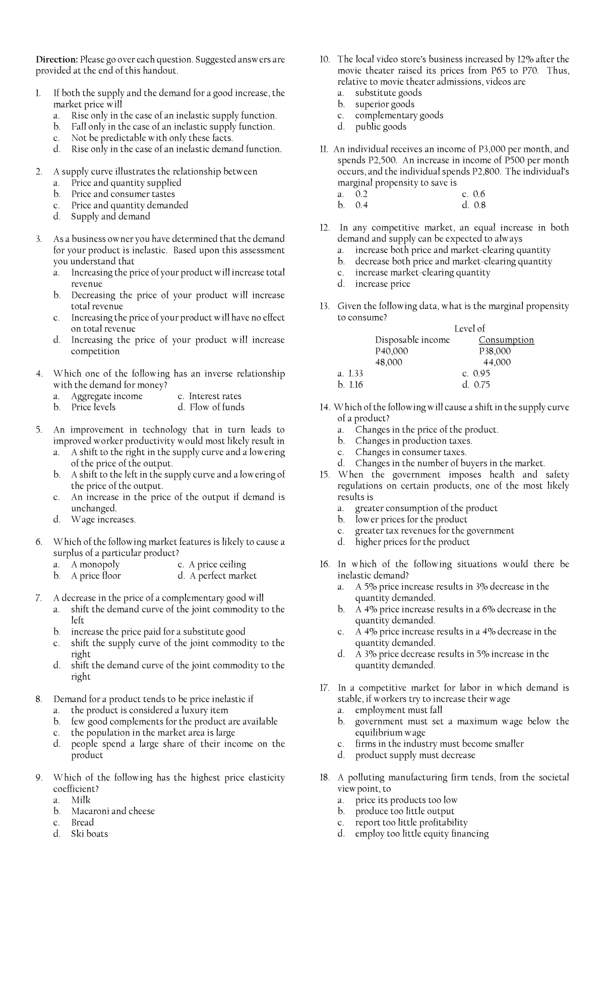 10 Overview to Economics: Key Concepts and Market Dynamics - Studocu