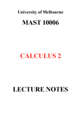 MAST10006 - Melbourne - Calculus 2 - Studocu