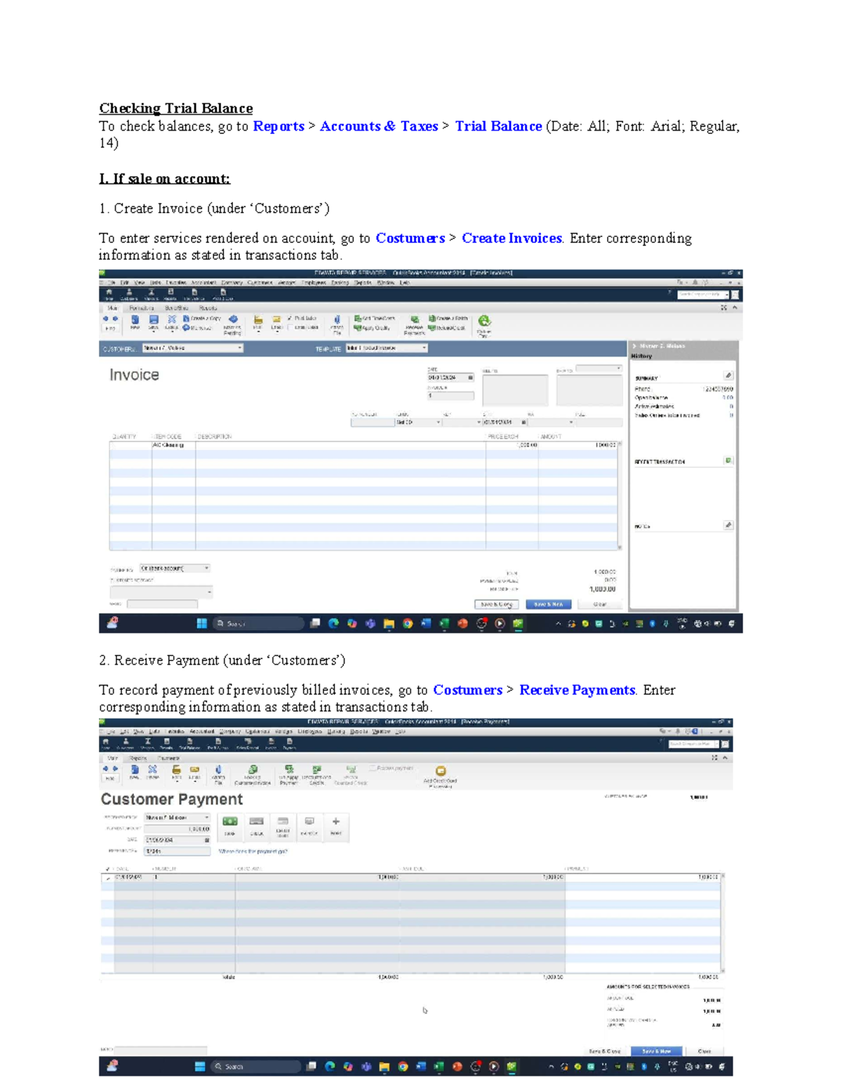 Itatbus Quickbooks - Trial Balance & PCF Transactions Notes - Studocu