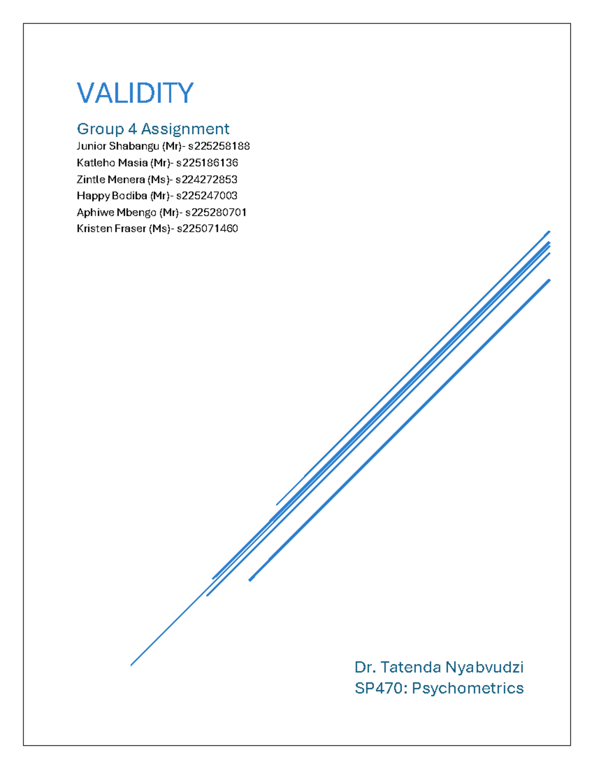 SP470: Psychometrics - Understanding Validity with Examples and ...