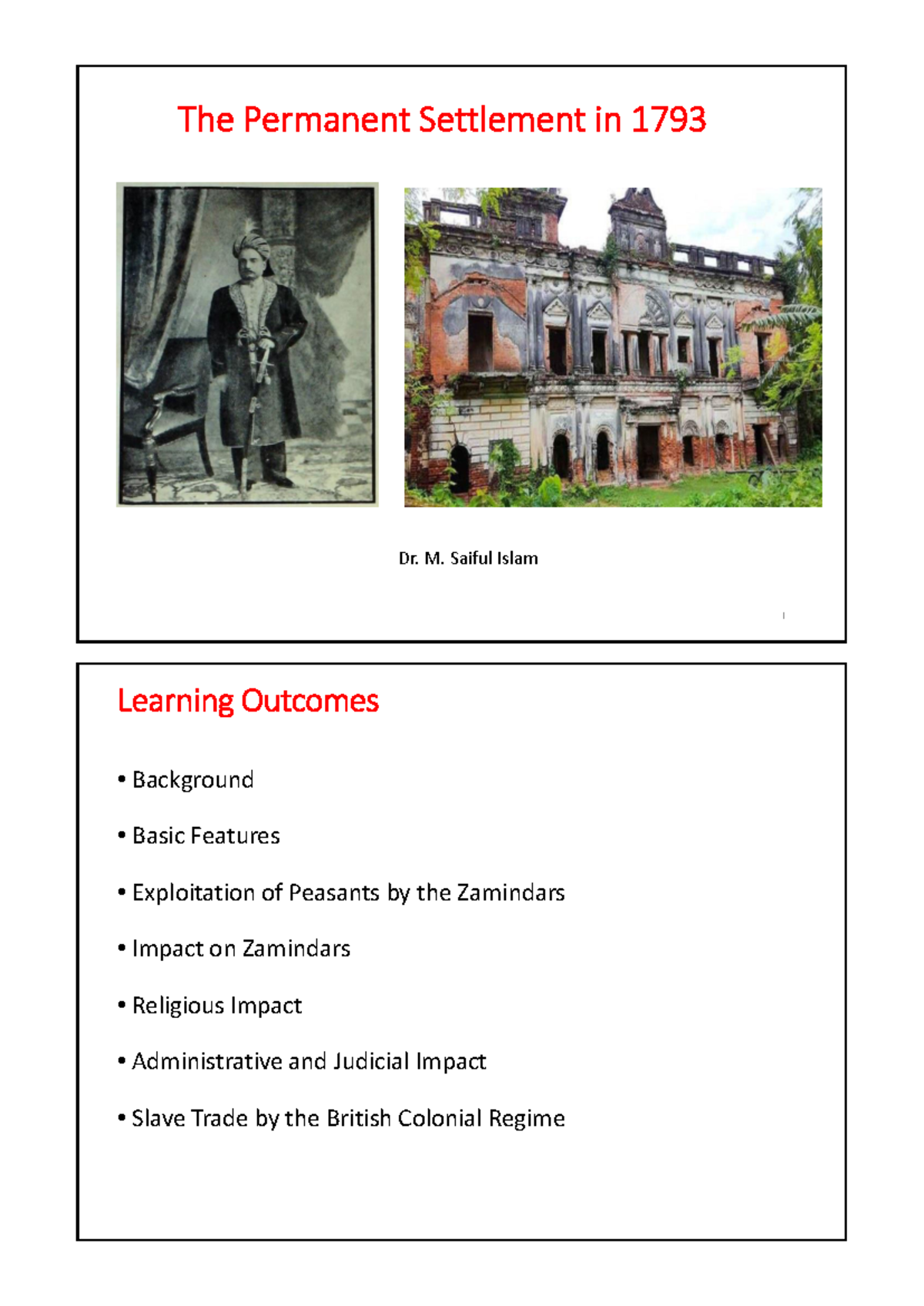 The Permanent Settlement of 1793: Impacts and Features - Studocu