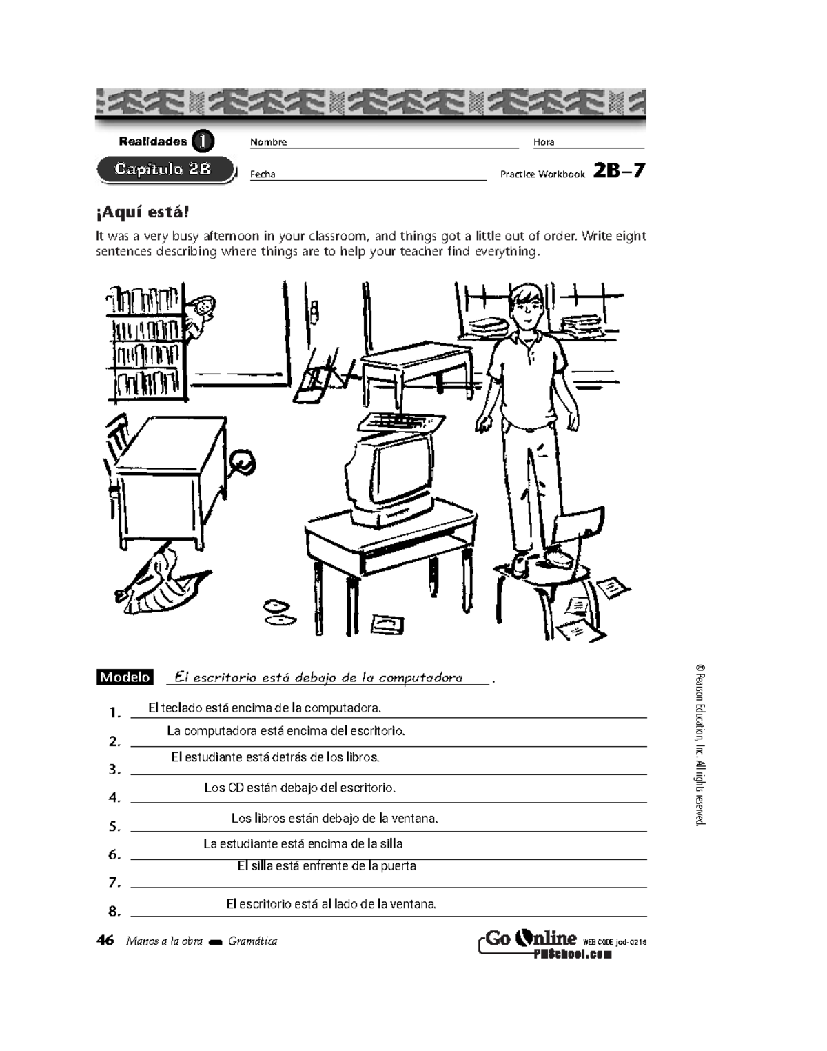 Spanish Practice Workbook 2B - Describing Classroom Locations - Studocu