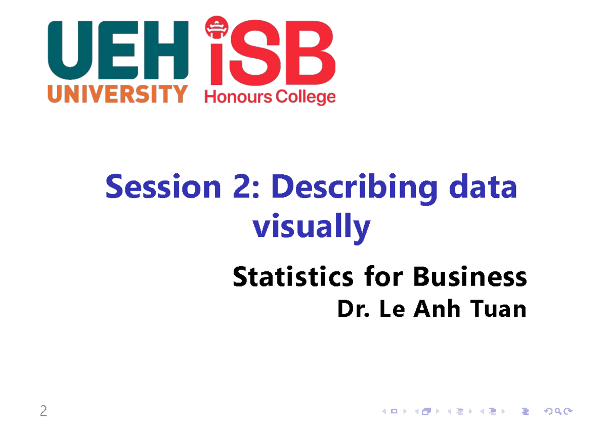 SB 2025 Lecture 2: Visual Data Presentation Techniques - Studocu