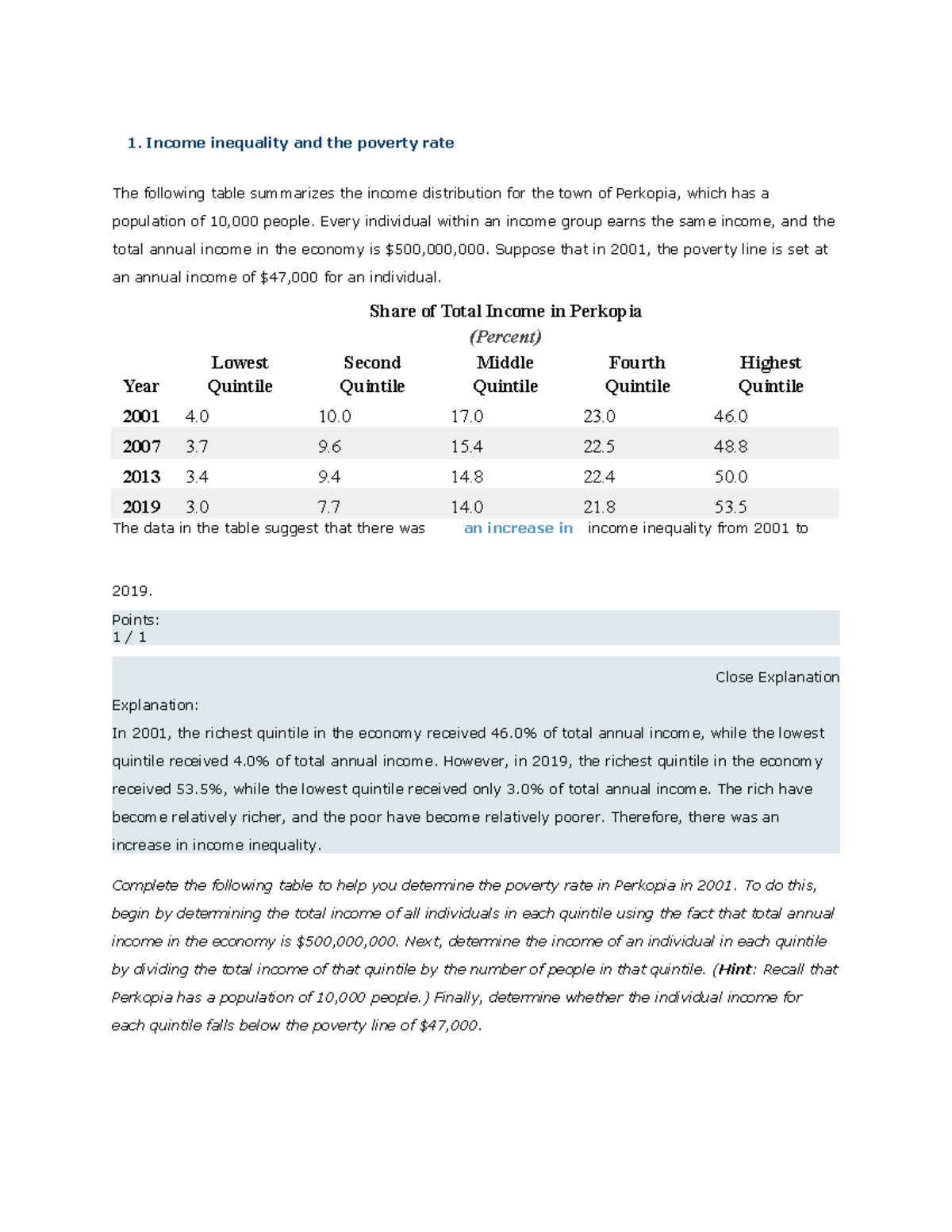 Understanding Income Inequality and Poverty Rate in Perkopia - ECON 101 ...