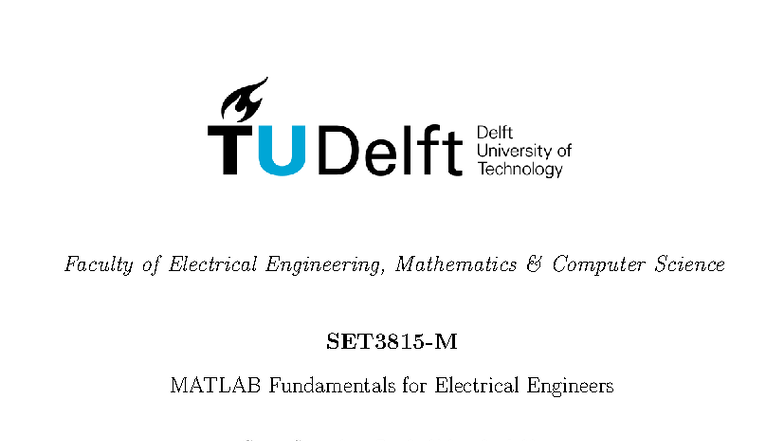 MATLAB Fundamentals for Electrical Engineers: App Designer Assignment - Studocu