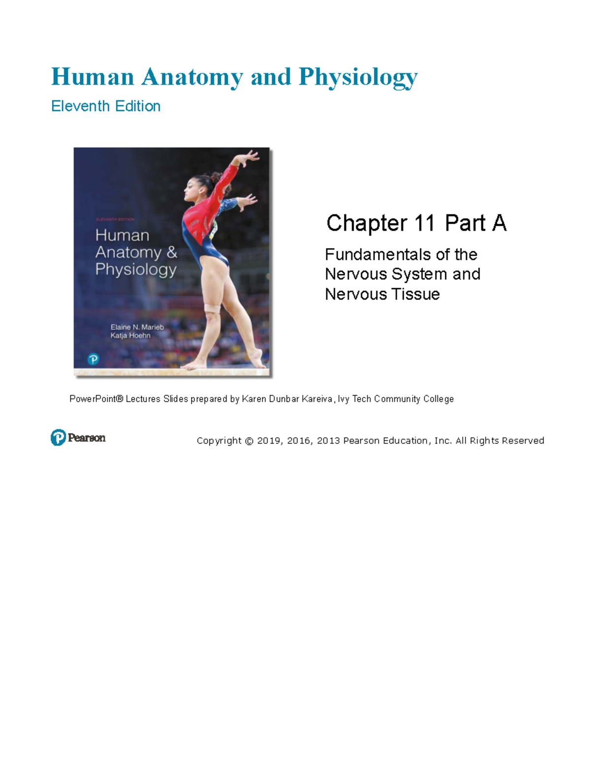 Human Anatomy & Physiology (BIOL 101) Chapter 11: Nervous System ...
