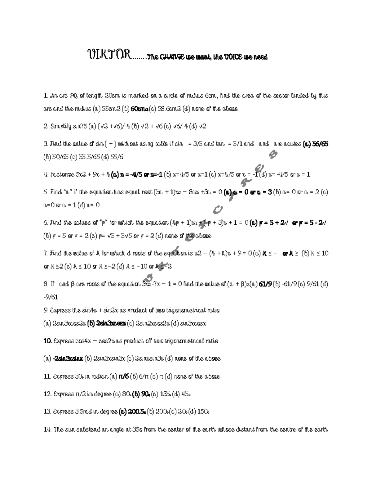 MAT 111 Final Exam Review: Change We Want, Voice We Need - Studocu