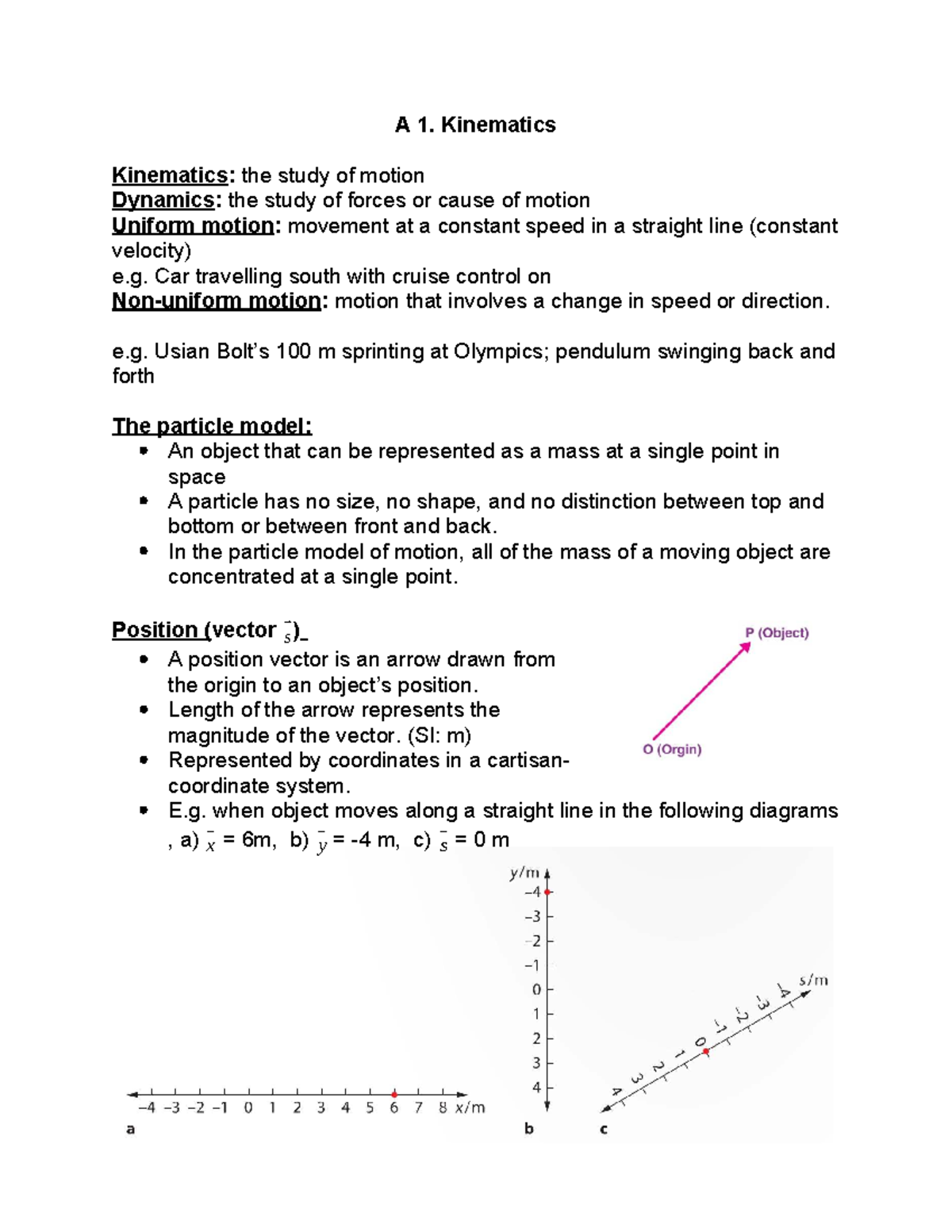 A1. Kinematics: Understanding Motion and Forces in Physics - Studocu