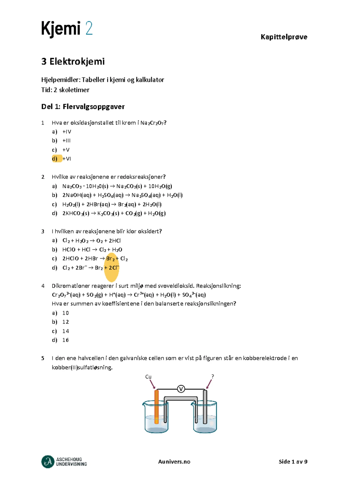 Kapittel 3 - Reaksjoner og Beregninger i Kjemi (KJEM101) - Studocu