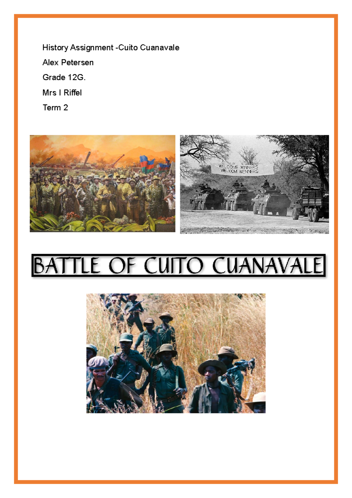 History Essay on the Battle of Cuito Cuanavale - Grade 12G - Studocu