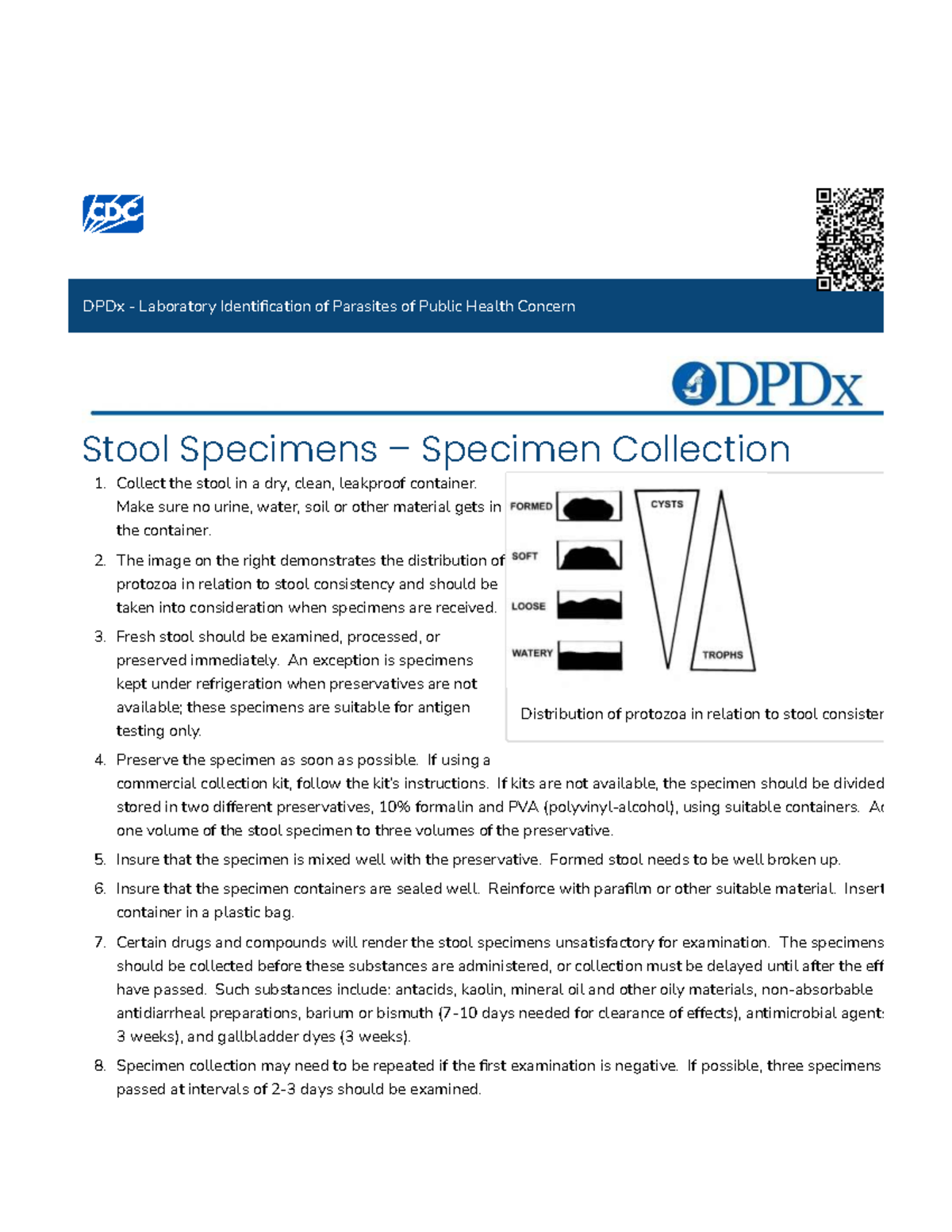 CDC - DPDx Diagnostic Procedures for Stool Specimens Collection - Studocu