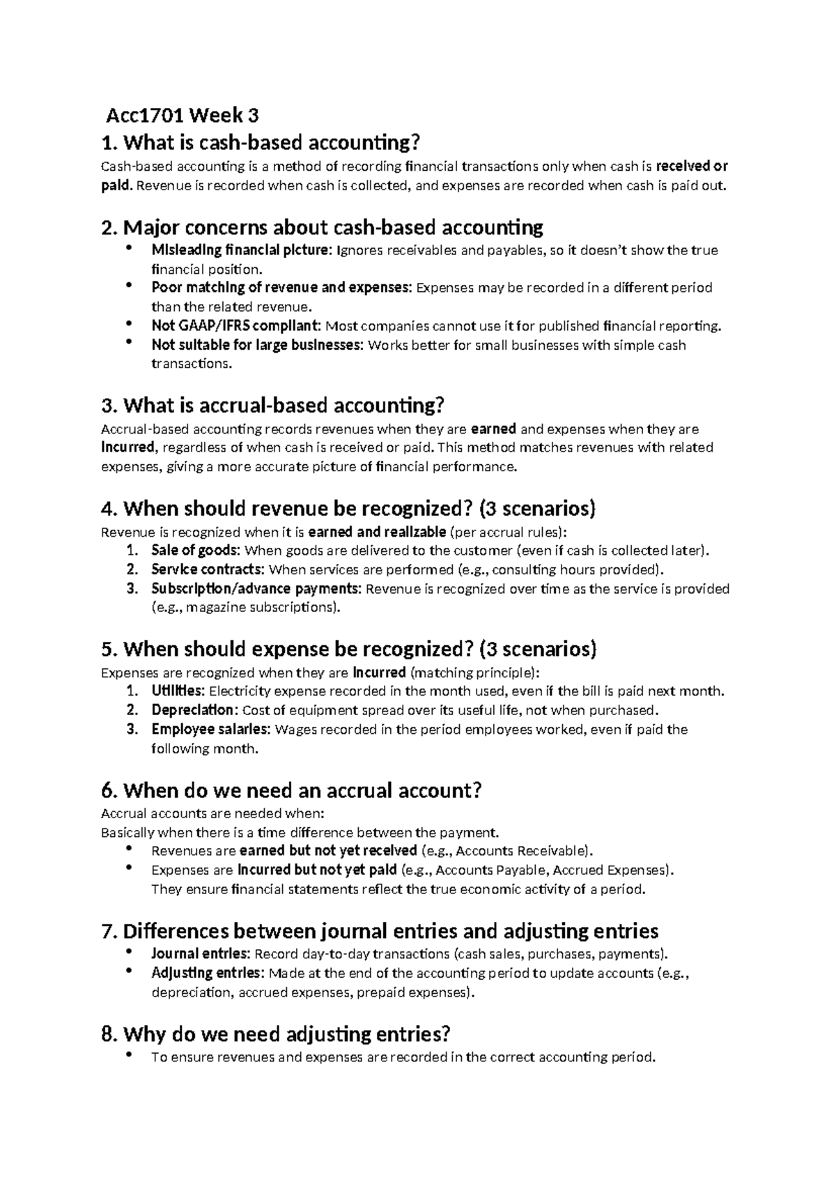 Acc1701 Week 3 - Understanding Accounting Principles and Practices ...