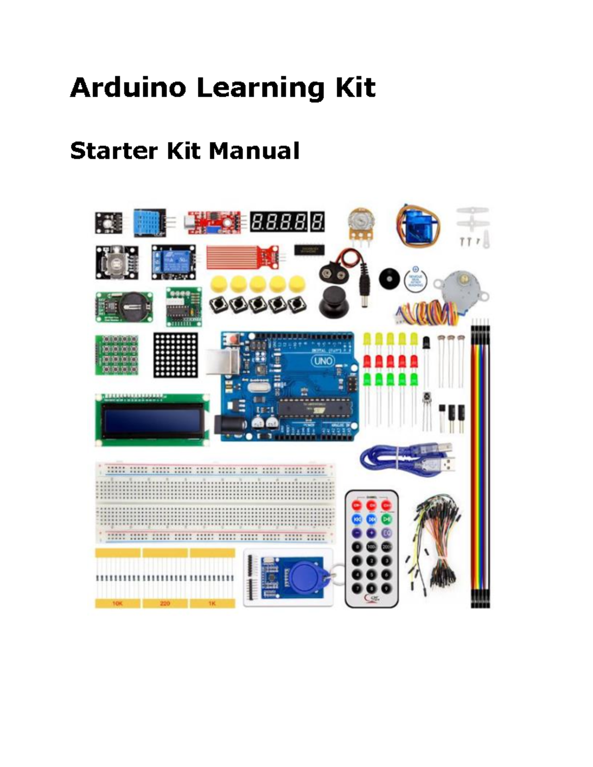 Arduino Learning Kit: Complete Manual & Installation Guide - Studocu