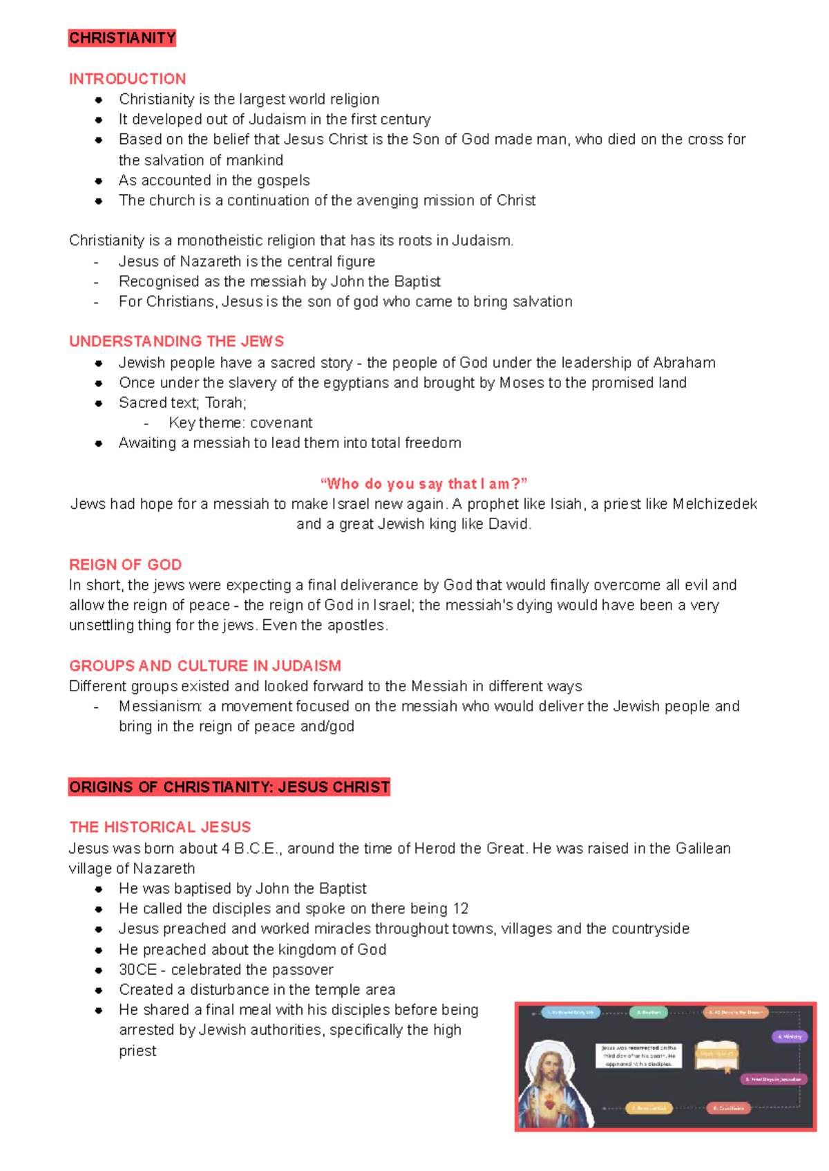 Christianity Notes - Preliminary Year 11 Overview - Studocu