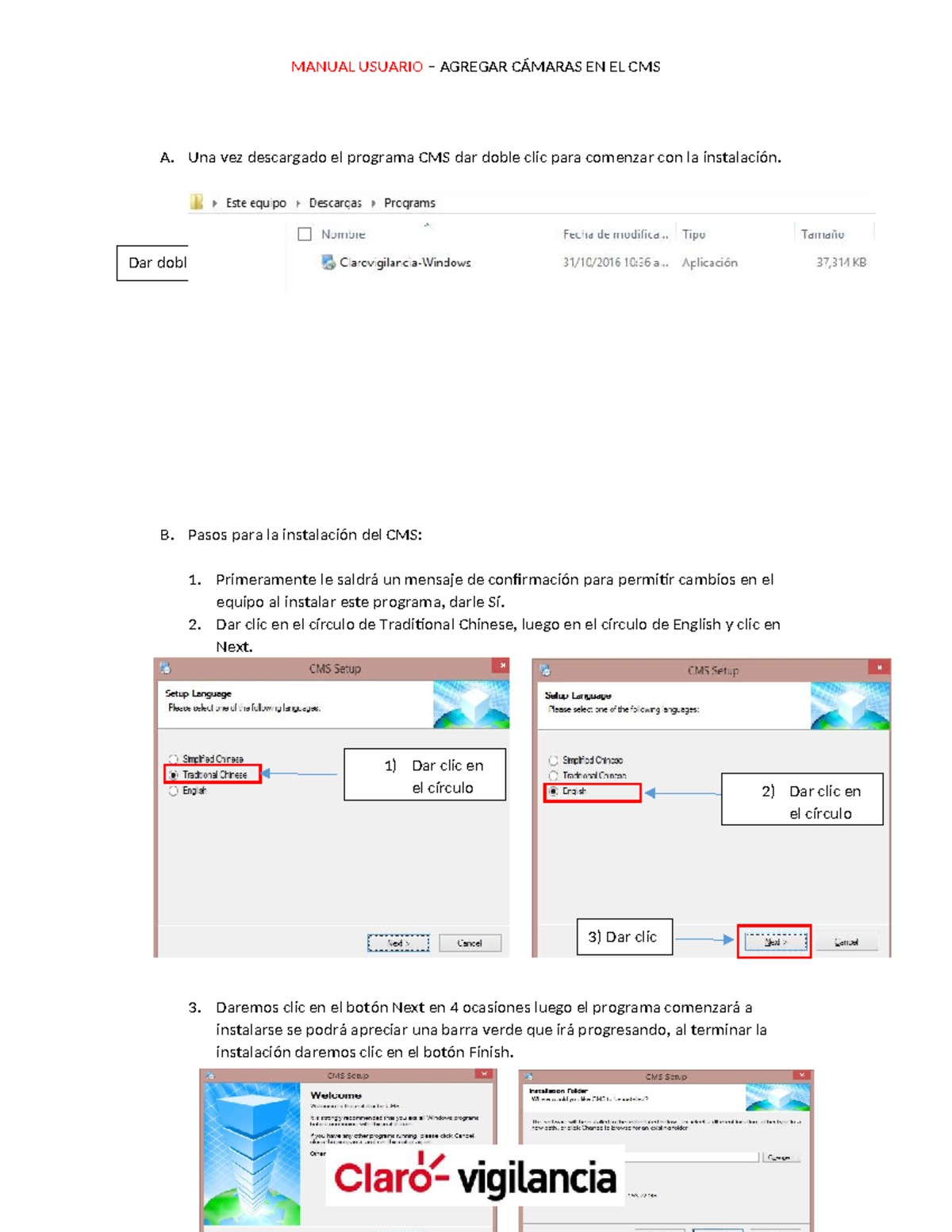 Manual Usuario: Instalación y Agregado de Cámaras en el CMS - Studocu
