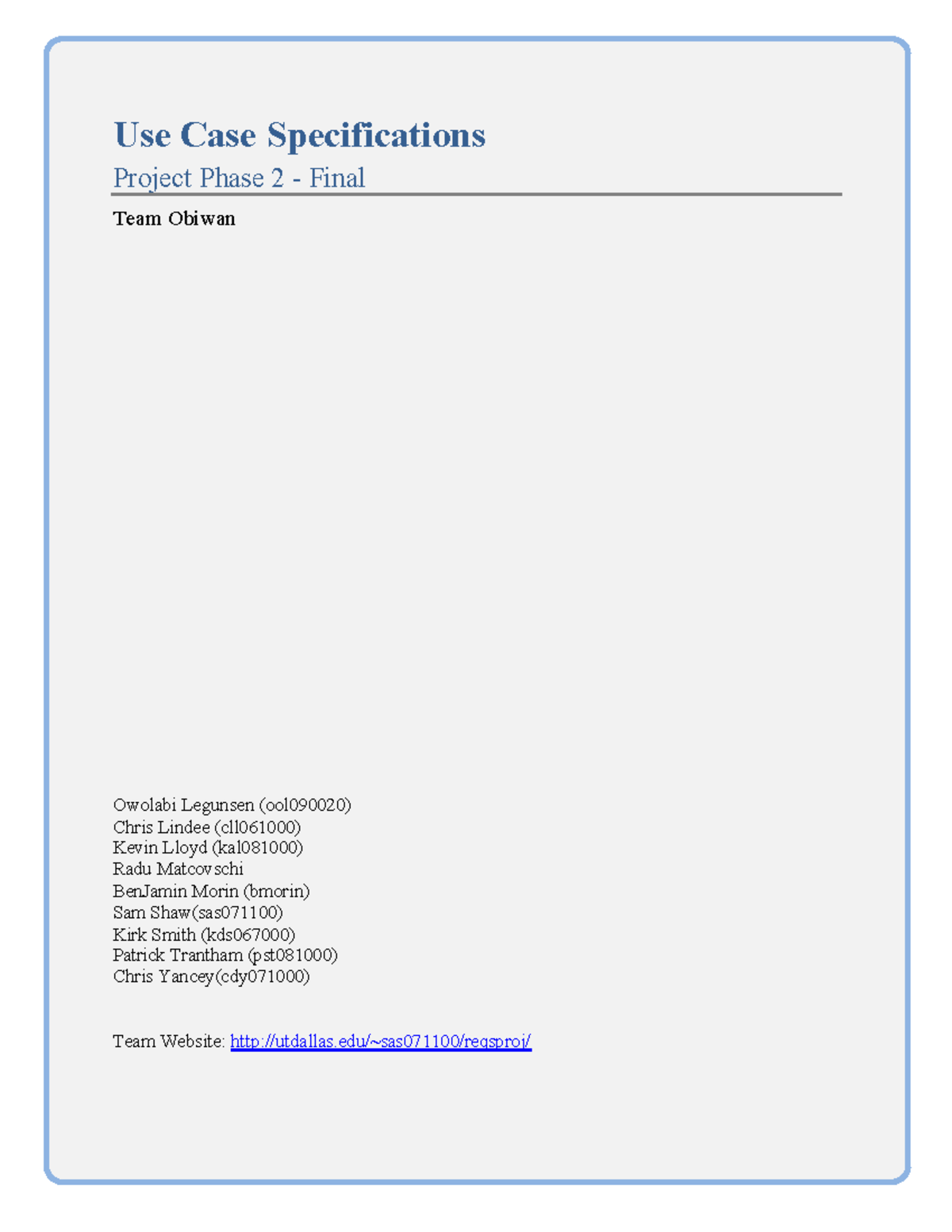 4 - Use Case Specifications - ####### 鈀 ####### 鈀 Use Case ...