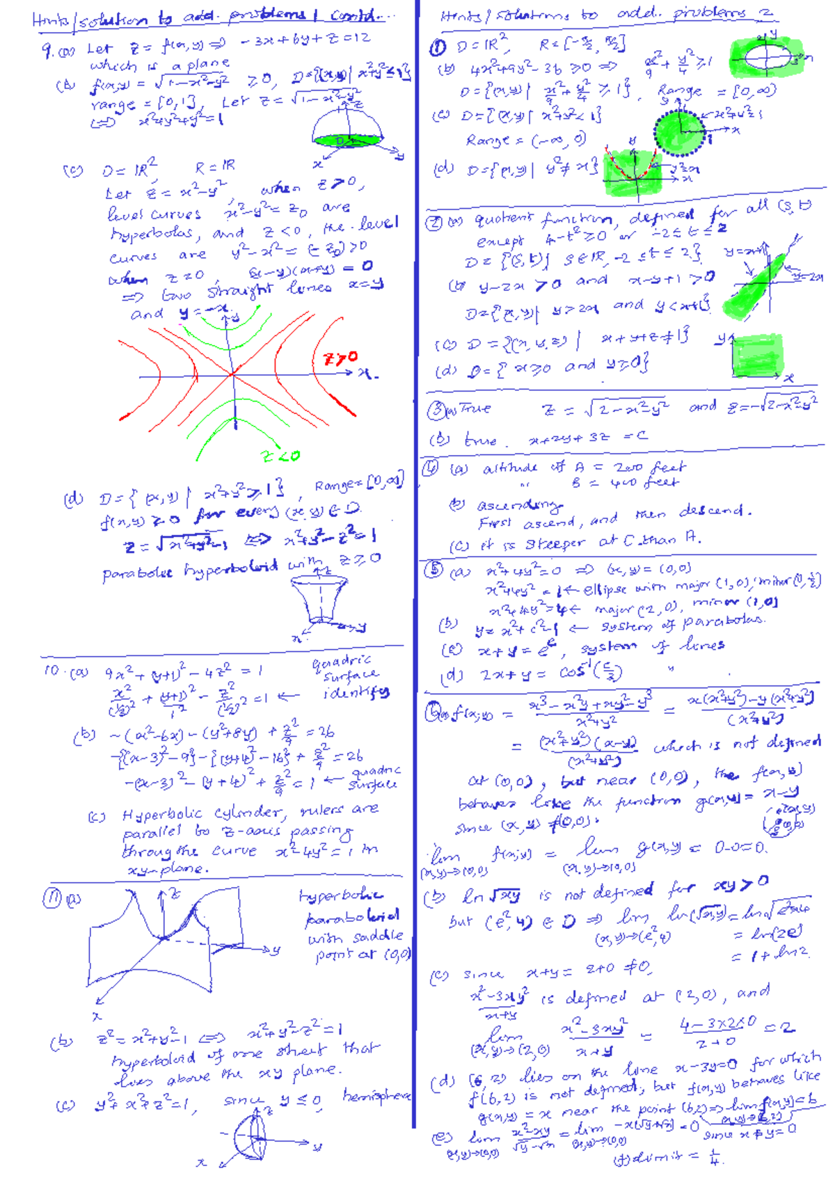 Hints 2 - Solutions to tutorial 2 of math238 - to add. problems Cantd ...