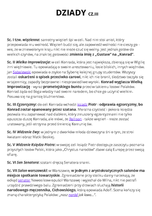 Dziady część III - Notatka z dziadów cz3 - Geneza i kompozycja „Dziadów ...