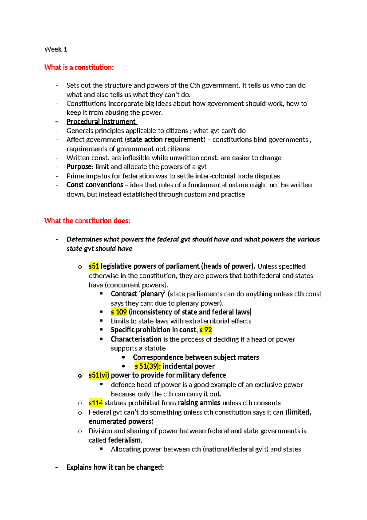 Week 1 Lecture Notes: Understanding the Constitution & Government ...