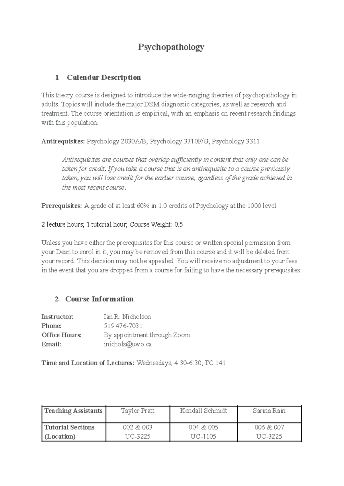 Psychopathology 2310 - Comprehensive Course Notes and Exam Guide - Studocu