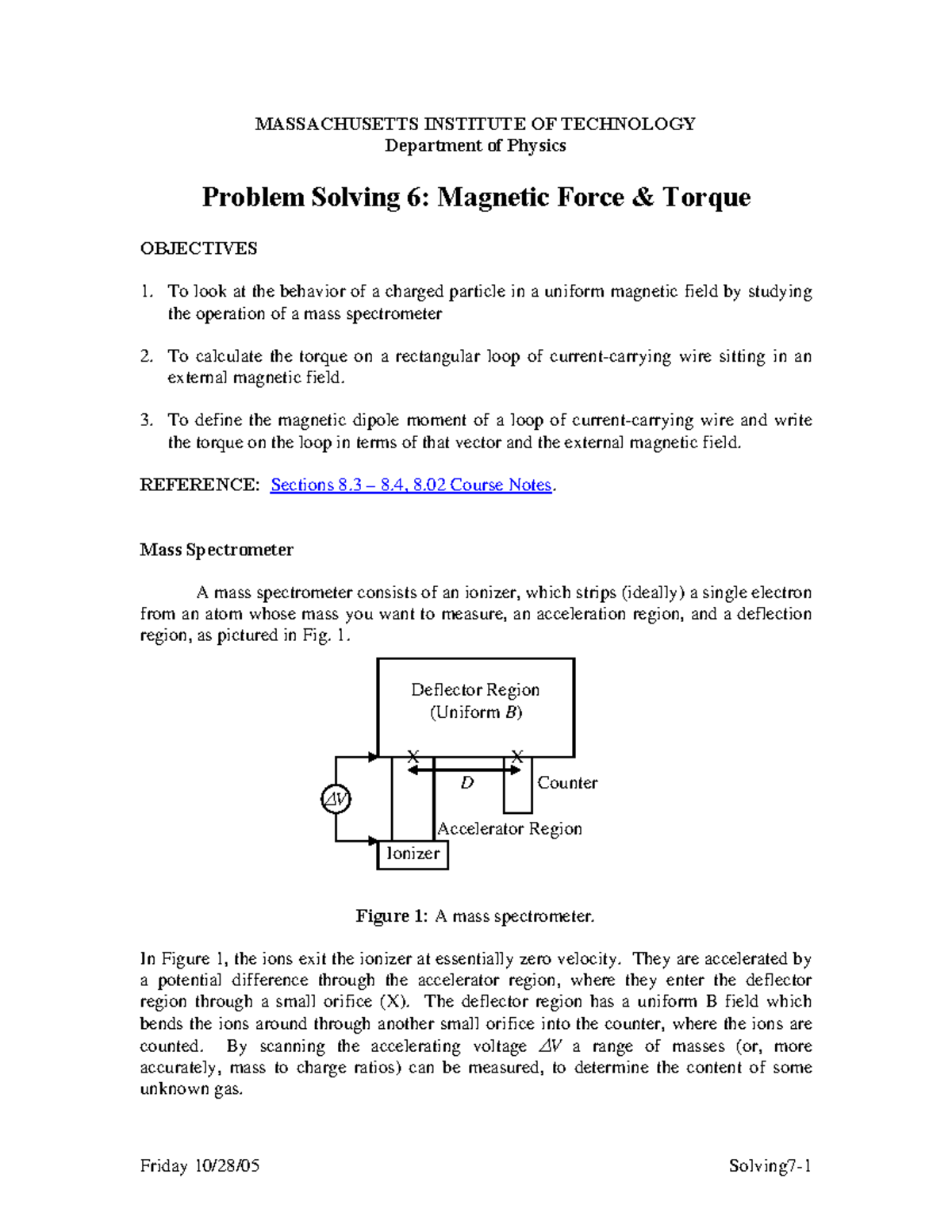 MIT Physics 8.02 Problem Solving 6: Magnetic Force & Torque - Studocu
