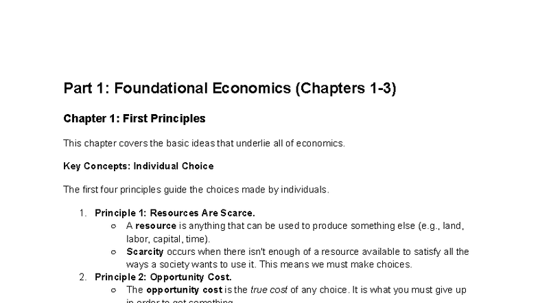 Econ 1-3 Notes: Foundational Economics & Key Concepts - Studocu