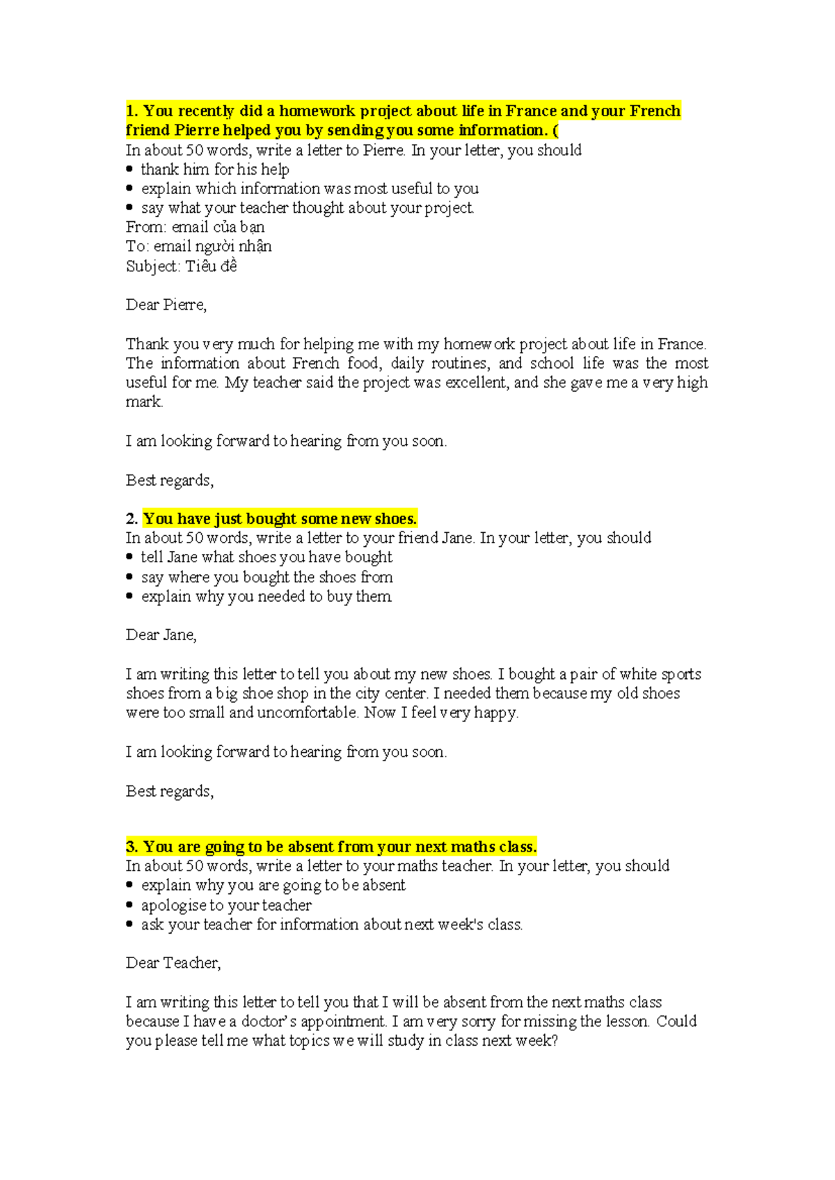 Writing AV6 - SFC Letter Assignments and Responses - Studeersnel
